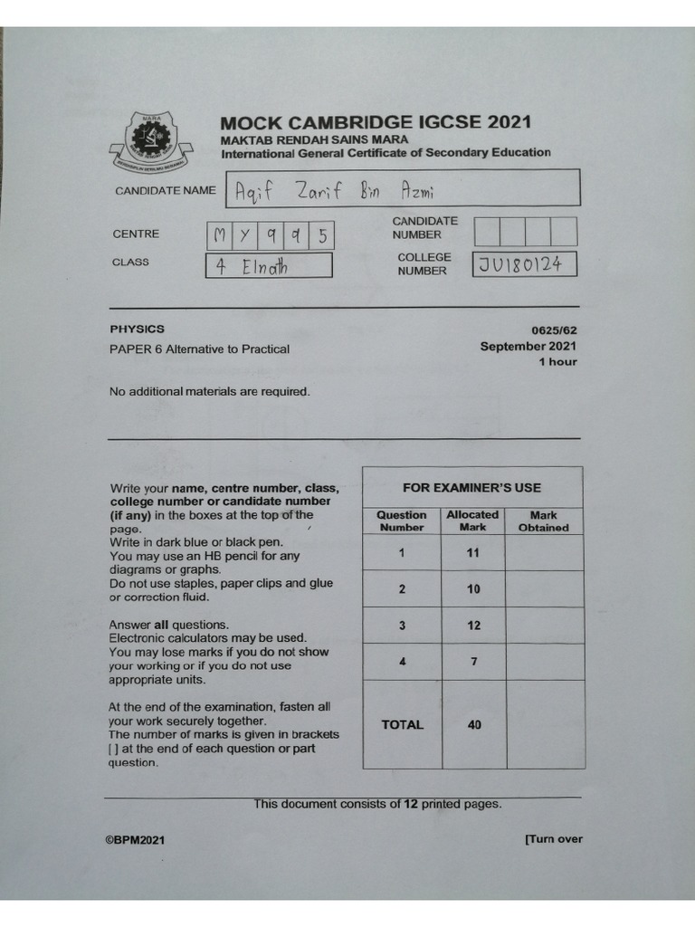 Aqif Zarif Bin Azmi 4e | PDF