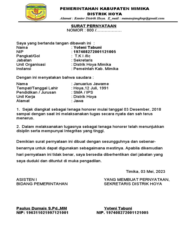 Surat Distrik Hoya | PDF | Hukum