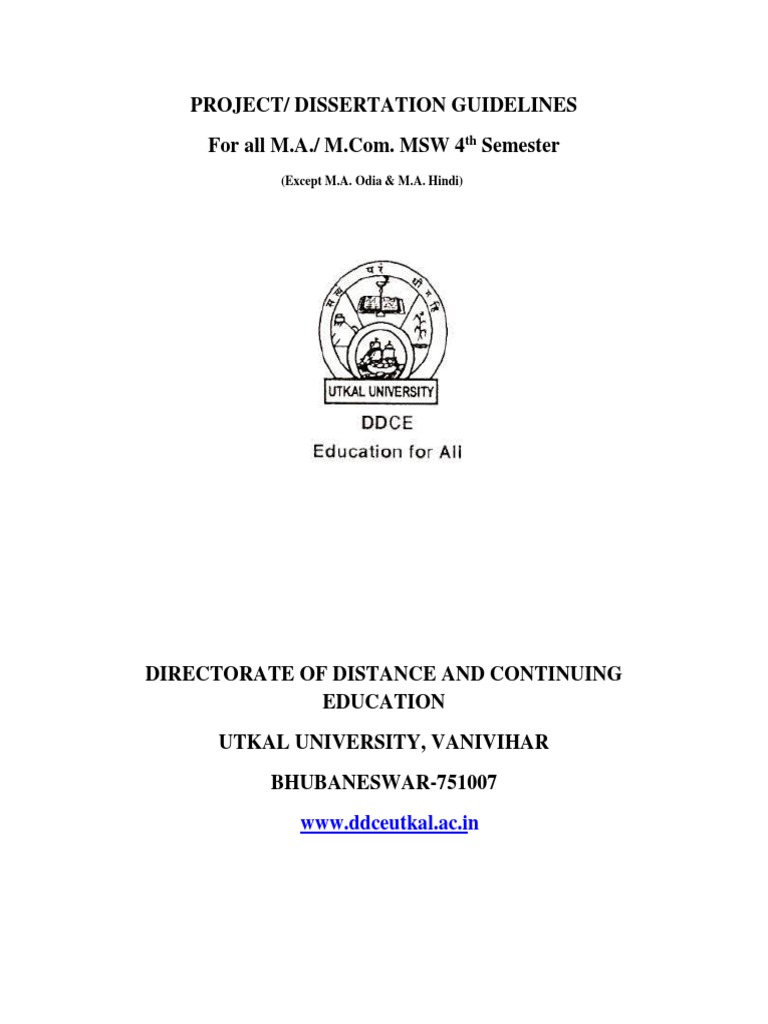 Ddce Utkal University Guidelines | PDF | Social Work | Business