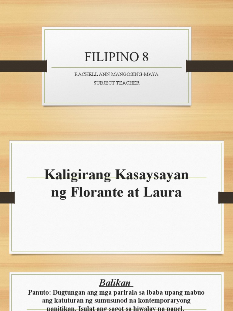 Filipino 8-Unang Linggo | PDF