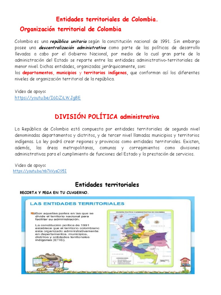 Entidades Territoriales en Colombia | PDF | Gobierno