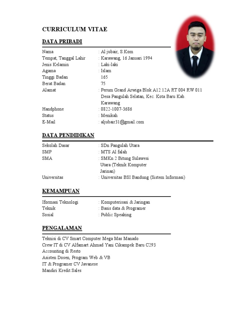 CV Al Jubair: Profil dan Pengalaman | PDF