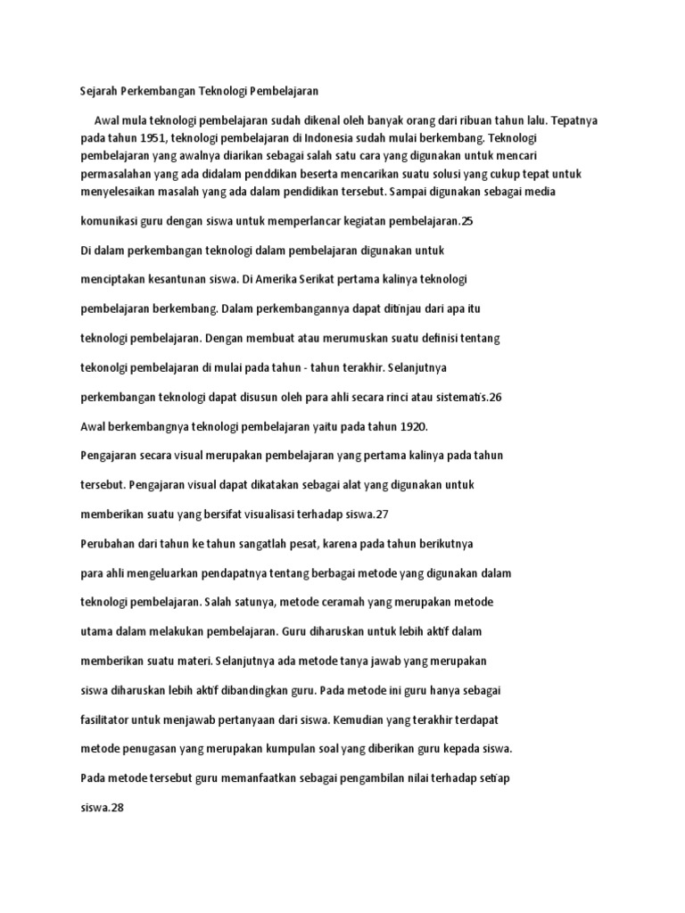 Sejarah Teknologi Pembelajaran | PDF