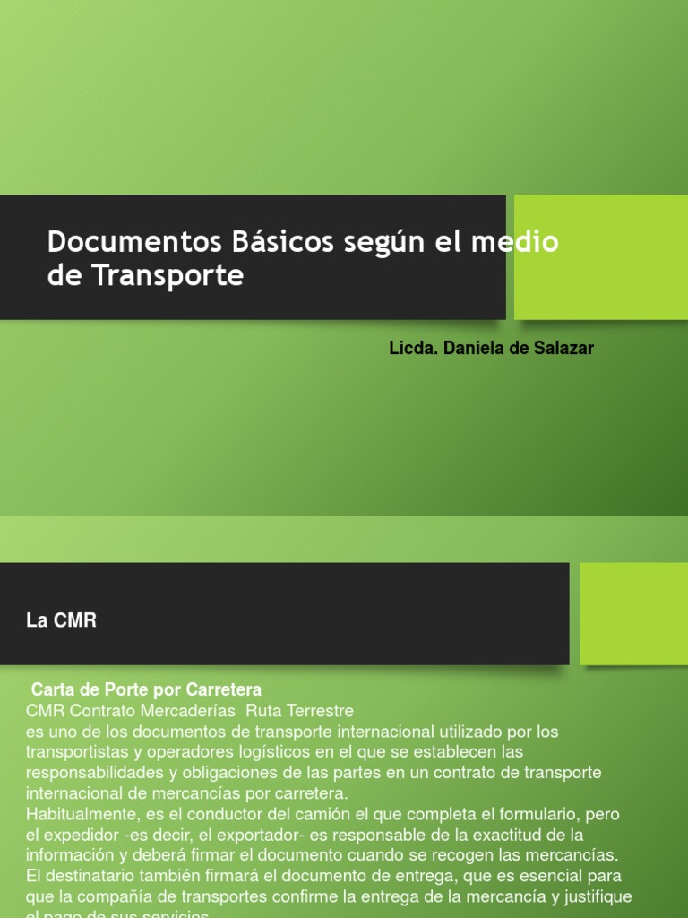 Documentos Básicos Por Medio de Transporte | PDF | Factura | Guía de carga