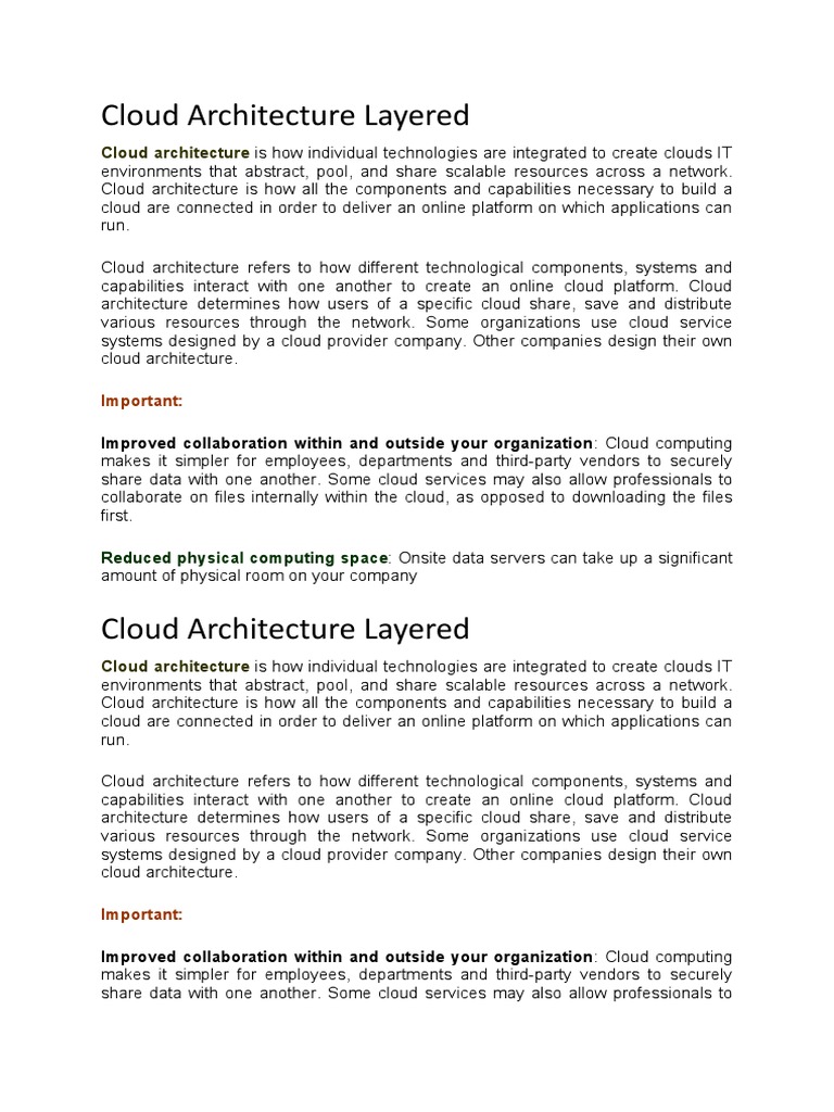 Cloud Architecture Layered Unit 3 | PDF | Cloud Computing | Software As ...