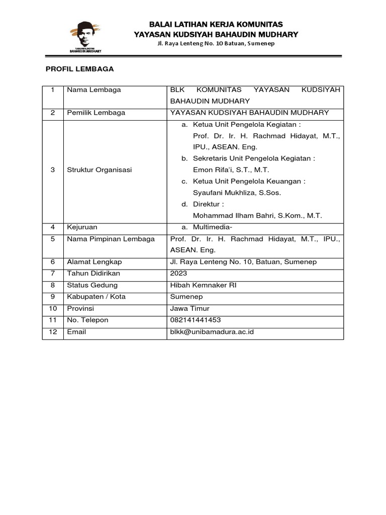 Profil Lembaga - Compressed | PDF