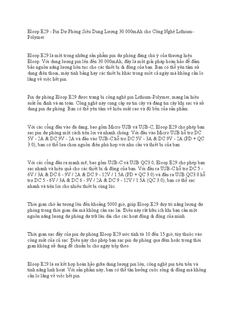 S C D Phòng E29-30.000mAh | PDF