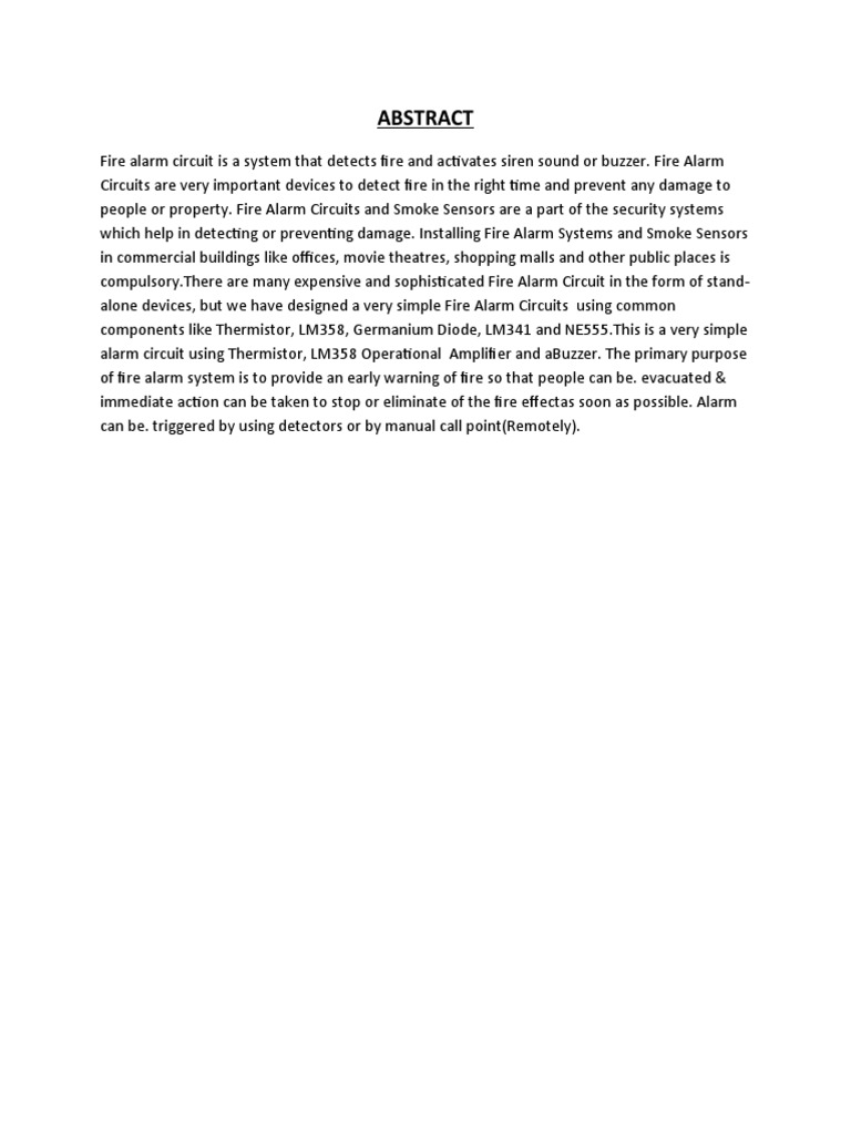 ABSTRACT Fire Alarm Circuit | PDF