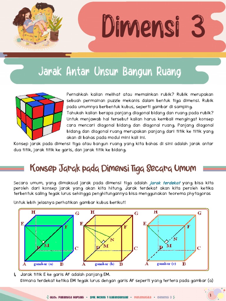 Pertemuan 24 - Dimensi 3 - Jarak Antar Unsur | PDF