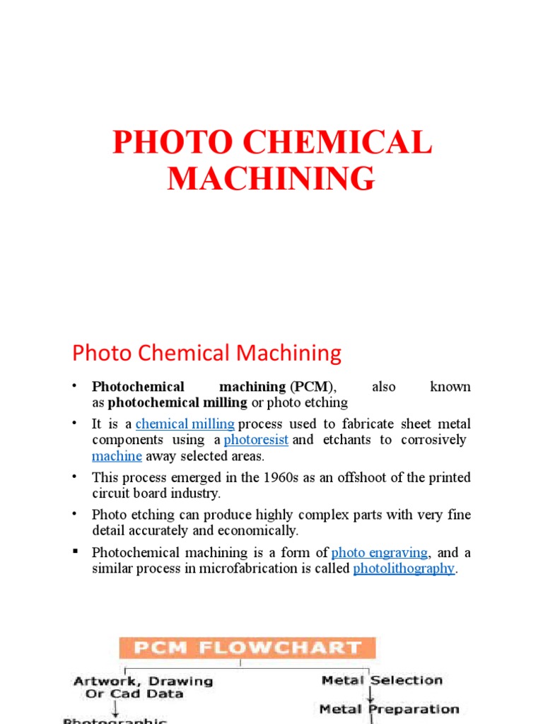 Photochemical Machining Process Guide | PDF | Procedural Knowledge ...