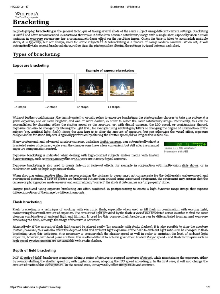 Bracketing | PDF | Exposure (Photography) | Imaging