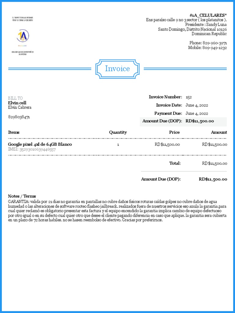 Invoice 152 2022-06-04 | PDF