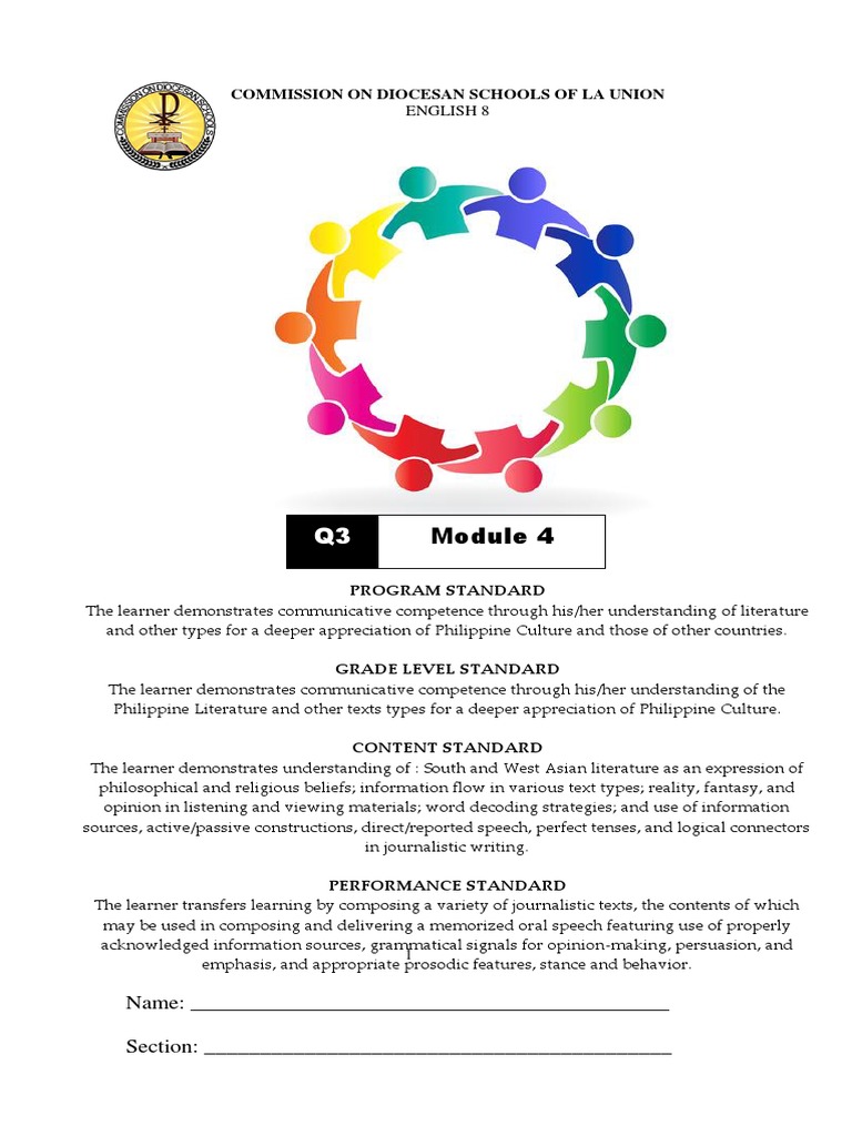 English 8 Q4 Module 1 | PDF | English Language | Word