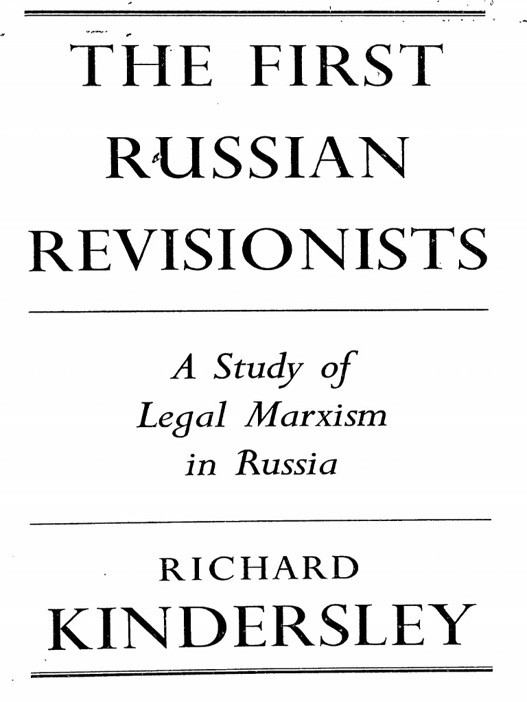 Kindersley, Richard-The First Russian Revisionists. A Study of Legal ...
