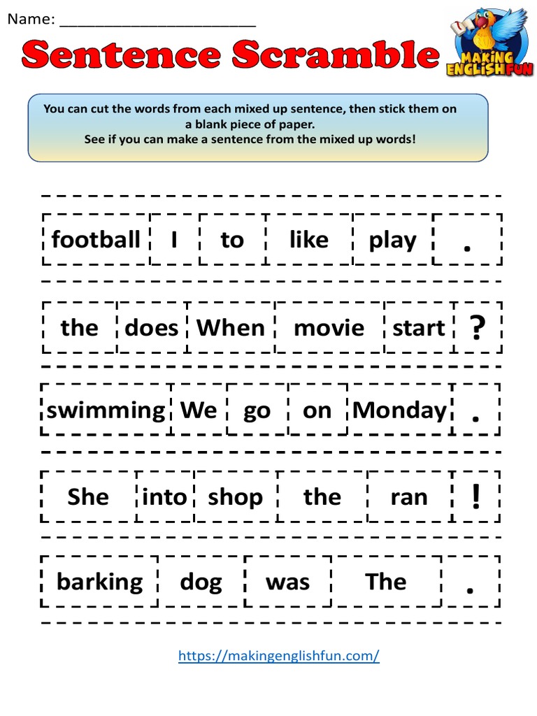 sentence-Scramble-Set-1 (2) FHFHF | PDF | Foreign Language Studies