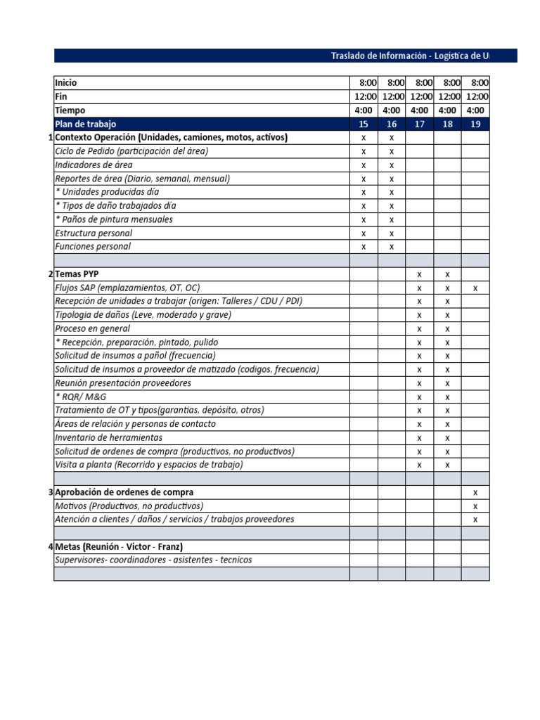 Plan de Traslado de Funciones Equipo | PDF | Logística | Economias