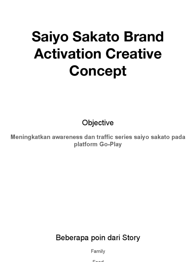 Aktivasi Merek Saiyo Sakato di GoPlay | PDF | Karier & Perkembangan ...