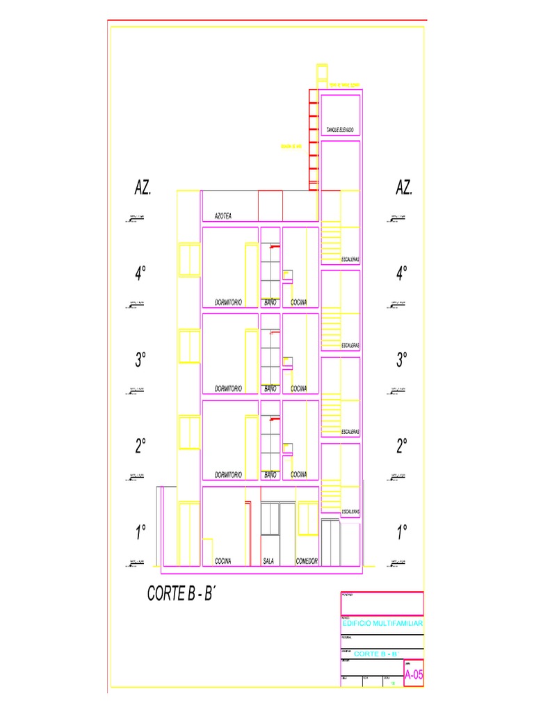 Plano Elevacion 4 Niveles | PDF