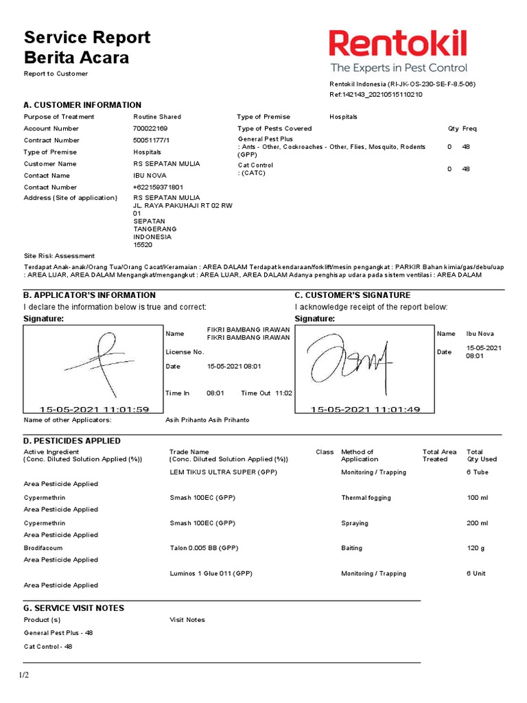 Service Receipt | Download Free PDF | Pest Control | Pesticide