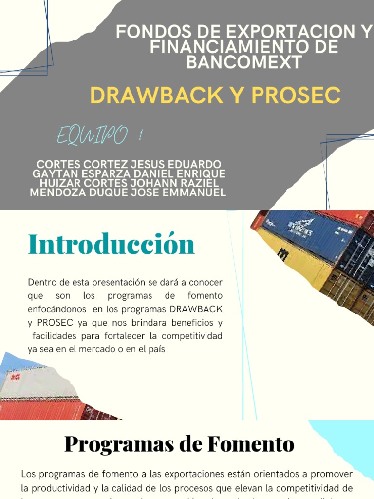 Drawback y PROSEC: Beneficios y Aplicaciones | PDF | Exportaciones ...