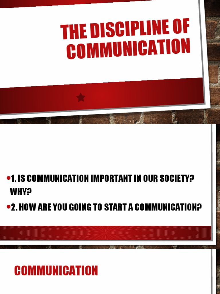 The Discipline of Communication | PDF | Communication | Nonverbal ...