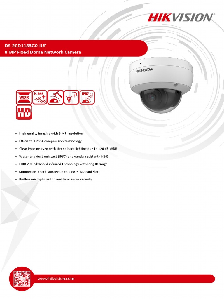 Iris Maroc Camera de Surveillance Ip Hikvision Fixed Dome Built in Mic ...
