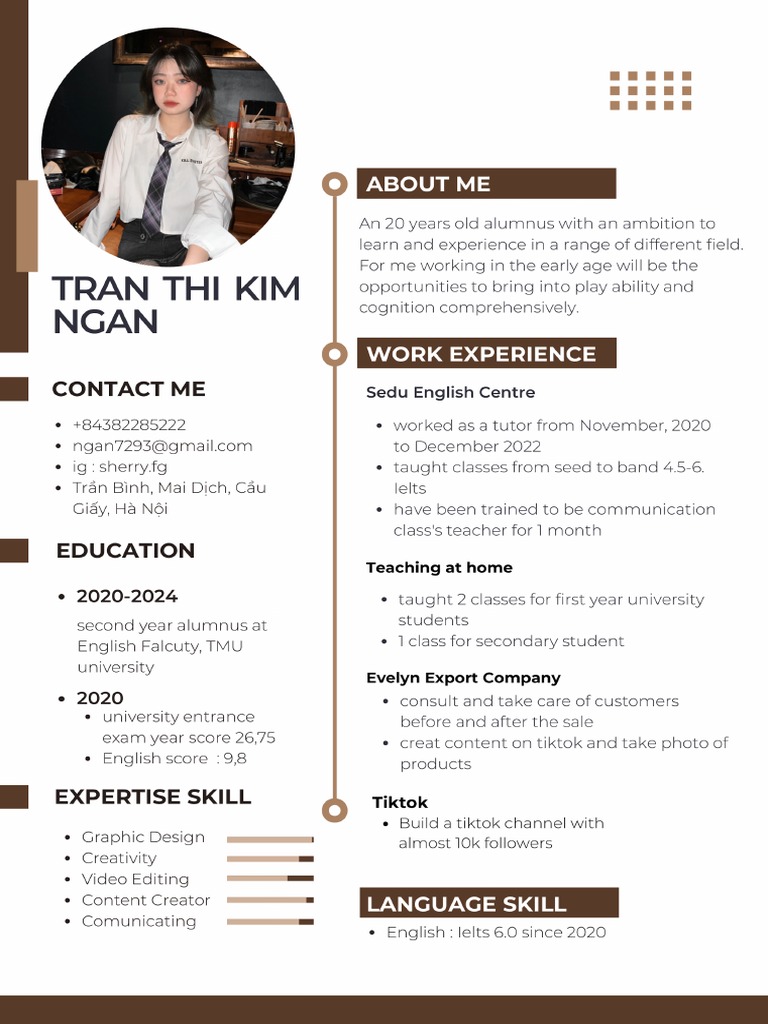 Brown and White Modern Resume Template | PDF