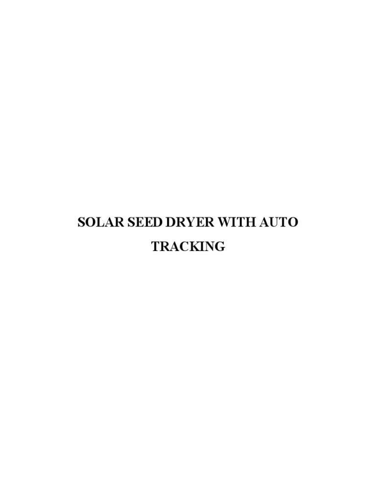11.solar Seed Dryer With Auto Tracking | PDF | Relay | P–N Junction