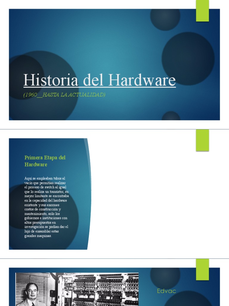 Evolución del Hardware 1960-presente | PDF | Hardware de la computadora | Microprocesador