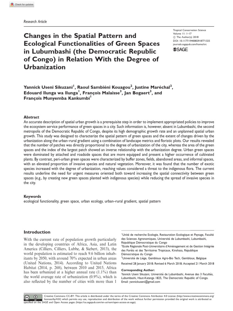 Changes in The Spatial Pattern Lubumbashi OK | PDF | Invasive Species ... Changes in The Spatial Pattern Lubumbashi OK | PDF | Invasive Species ...