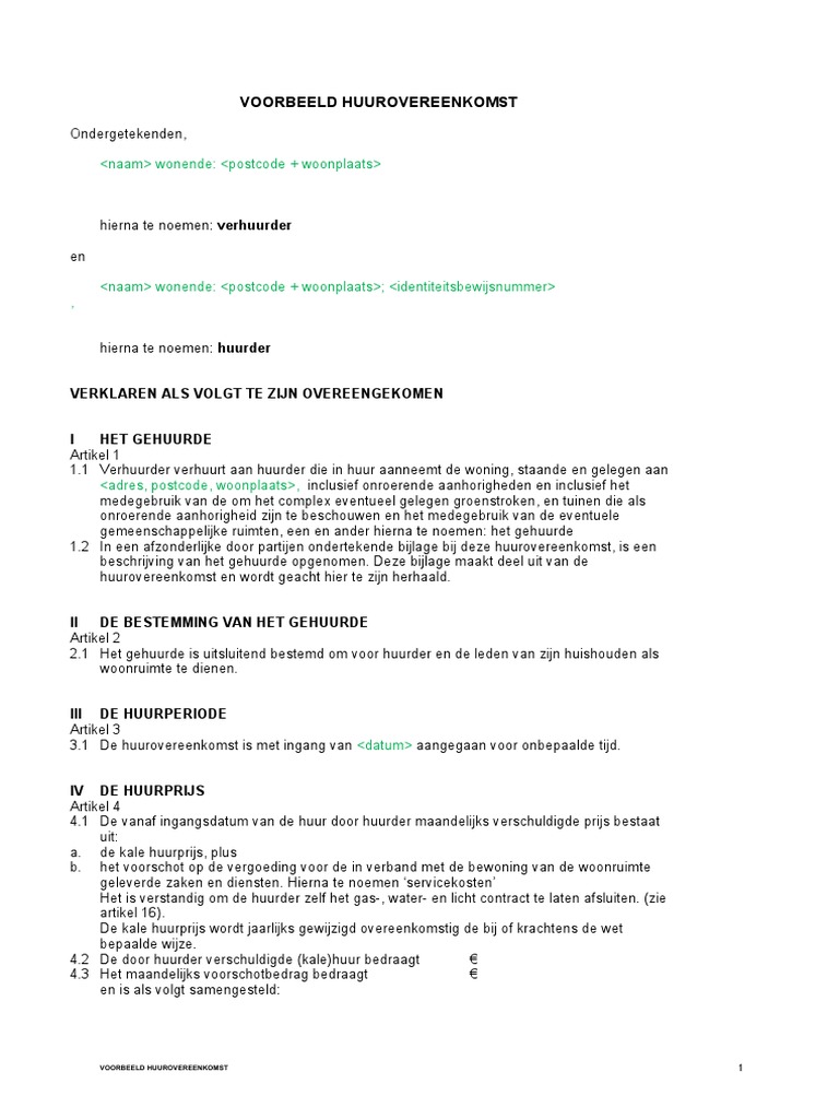 Huurcontract | PDF