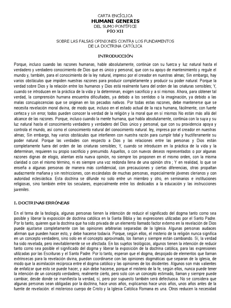 Carta Pio Xii | PDF | Dogma | Iglesia Católica