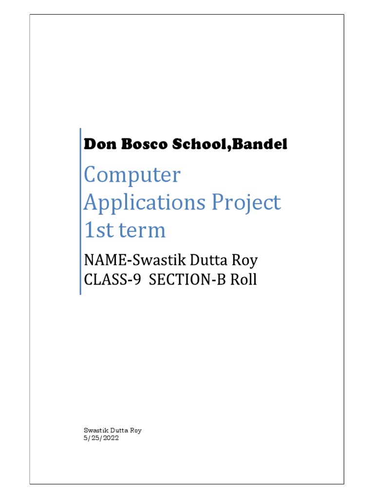 Comp Appl Project | PDF | Integer (Computer Science) | Computer Program