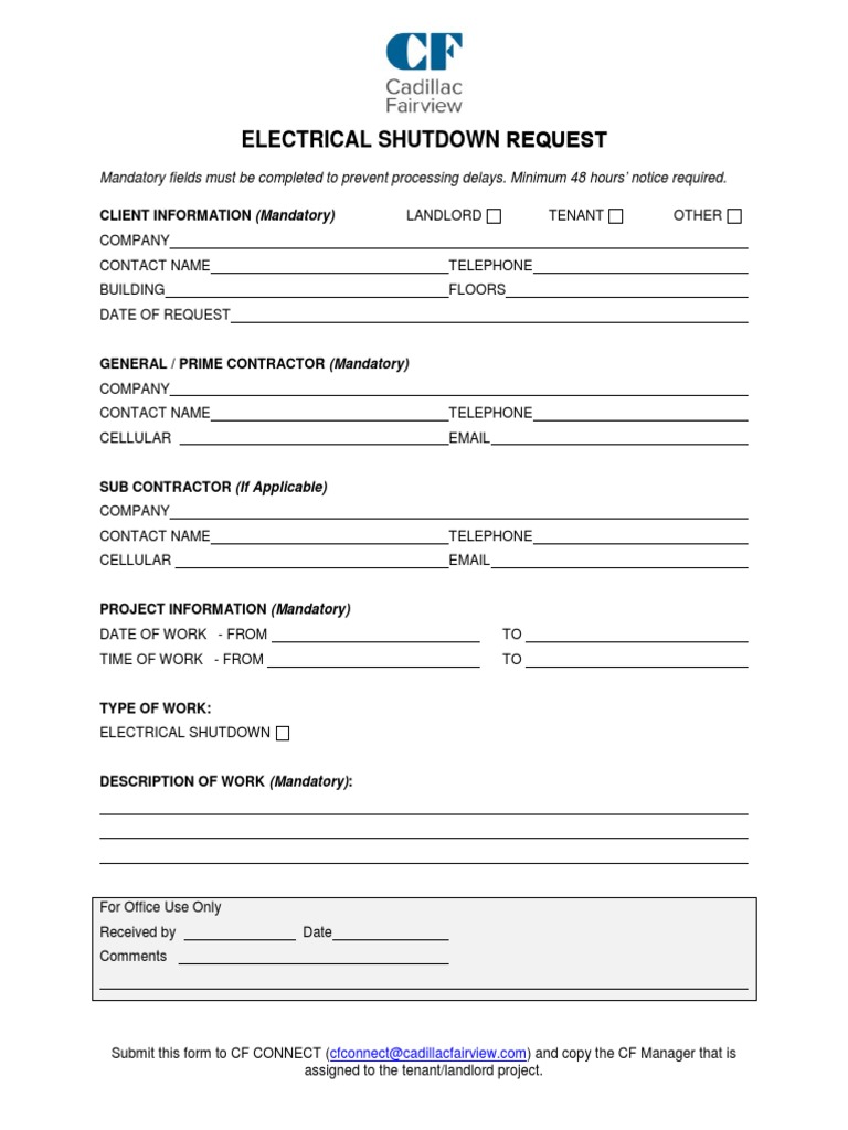 Electrical - Shutdown - Request - 5c13f49538e33e53ecdbb70c | PDF Electrical - Shutdown - Request - 5c13f49538e33e53ecdbb70c | PDF