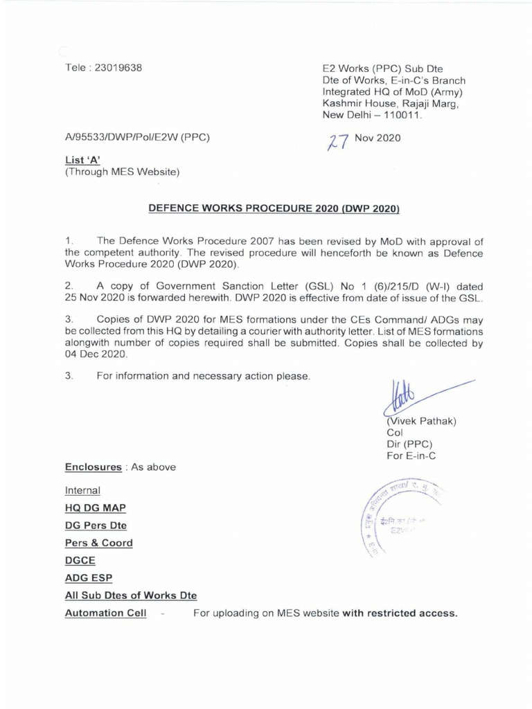 Defence Works Procedure 2020 (DWP 2020) | PDF