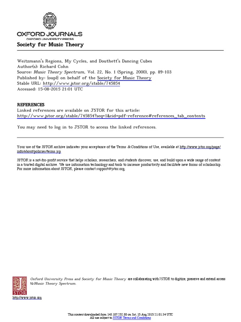 Weitzmanns Regions, My Cycles, and Douthetts Dancing Cubes (Cohn 2000 ...