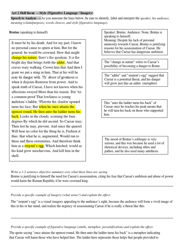 2.1 Brutus | PDF | Julius Caesar | Metaphor
