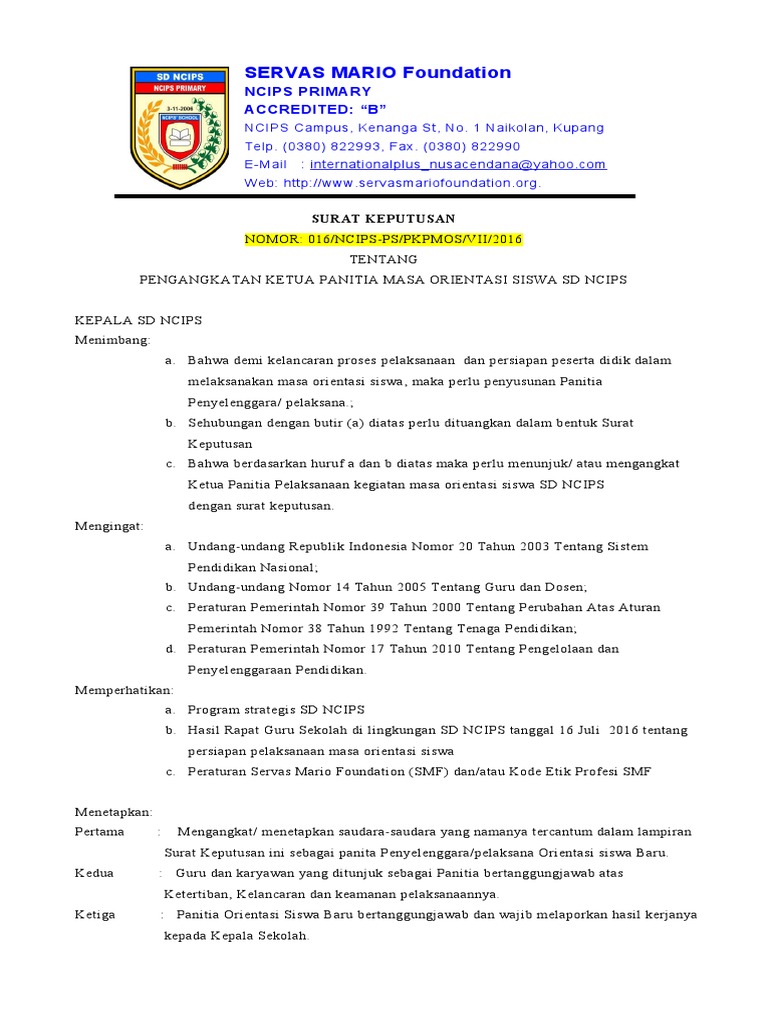 SK Panitia Mos | PDF