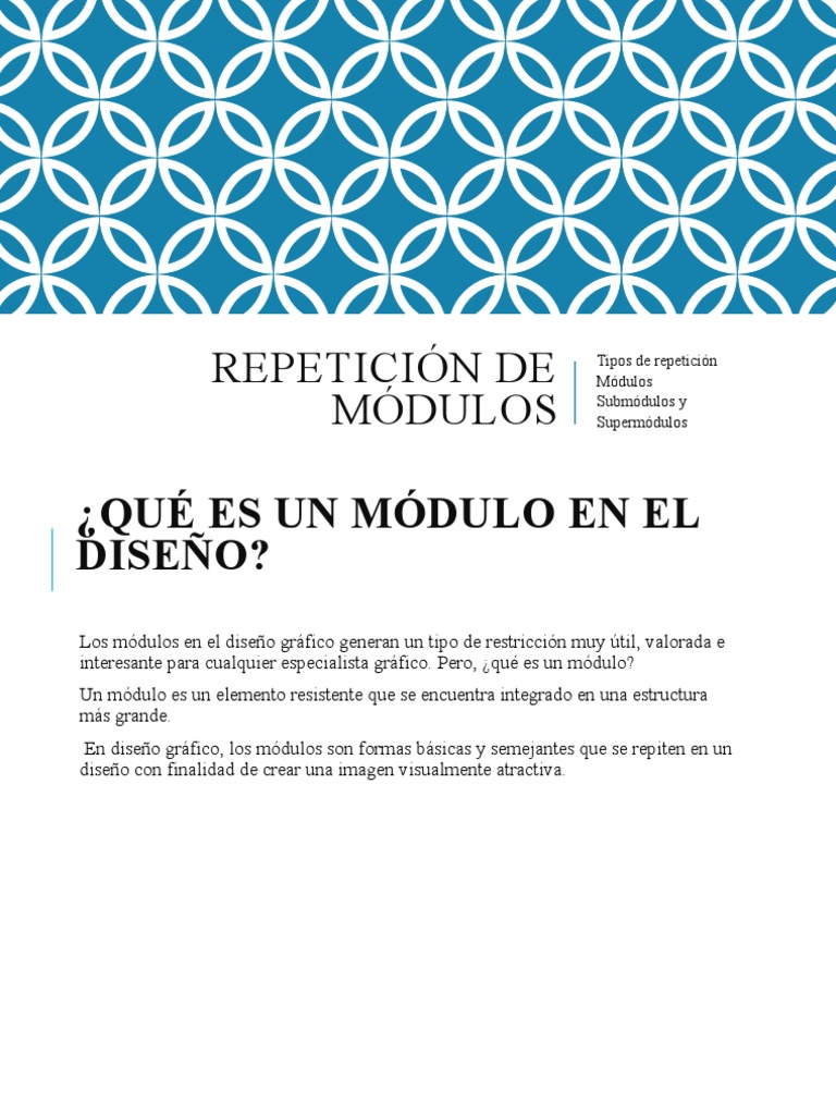 Repetición de Módulos | PDF | Módulo (Matemáticas) | Diseño