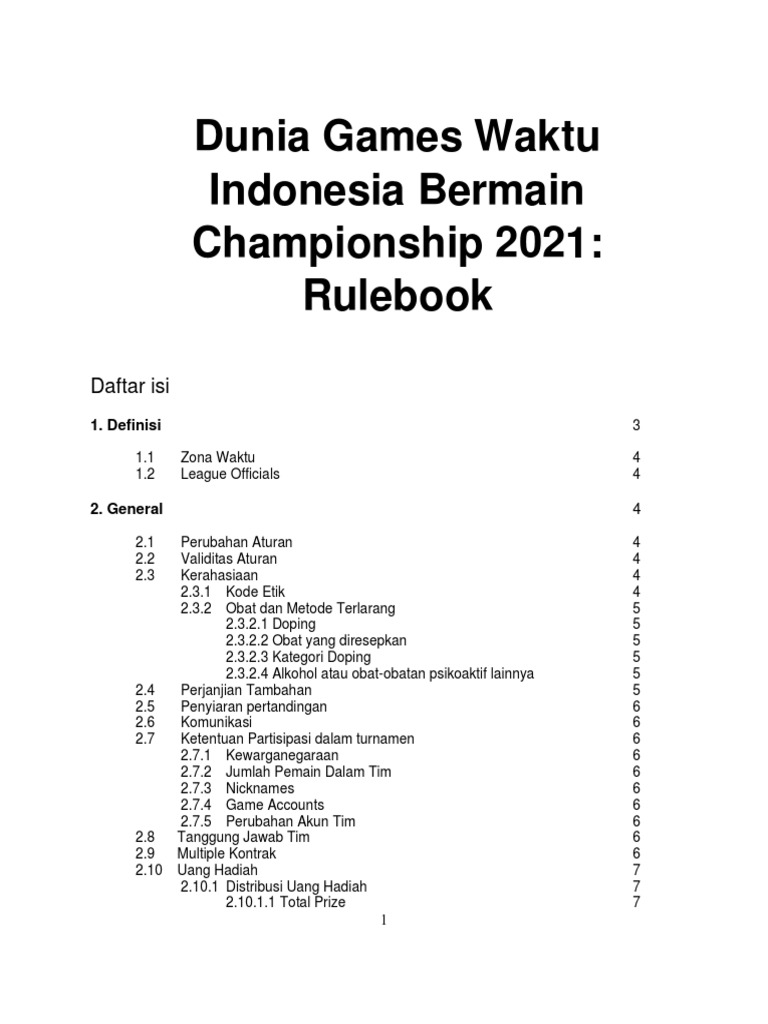 Rules Dgwib Championship | PDF