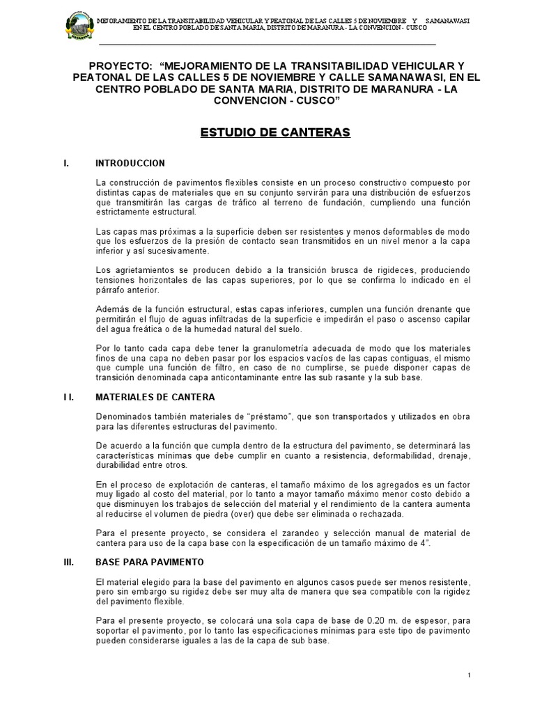 4-Estudio de Cantera | Descargar gratis PDF | Hormigón | Cantera