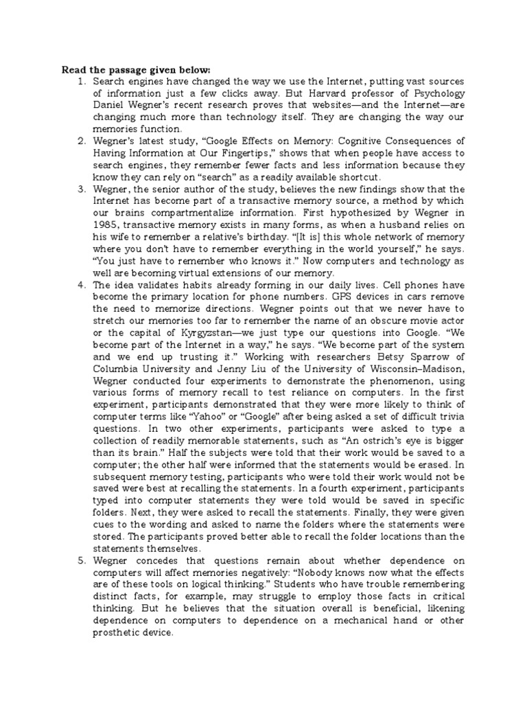 Comprehension Grade 12 | PDF | Memory | Recall (Memory)