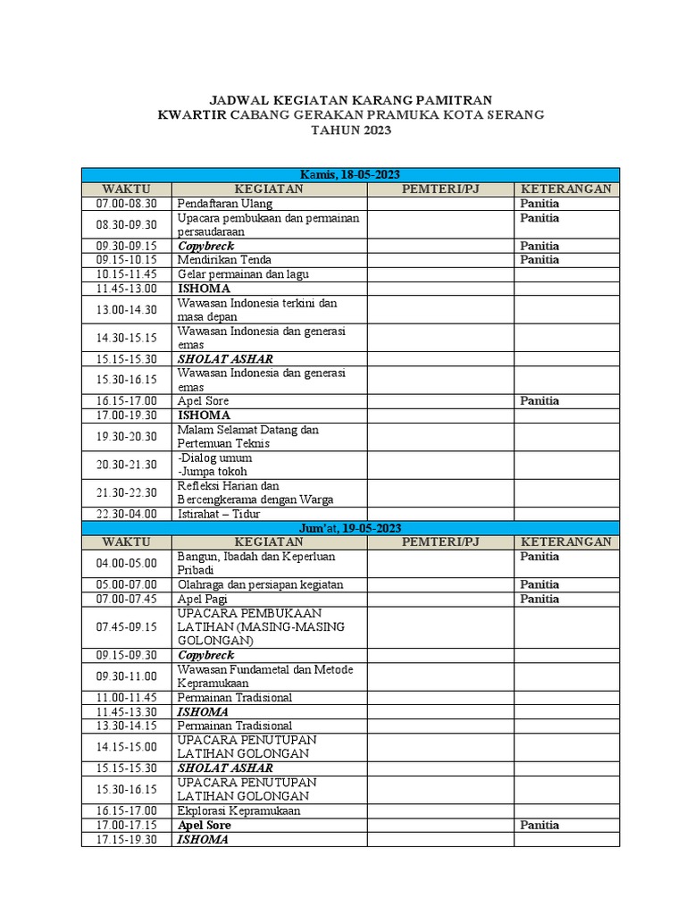 Jadwal & Materi - KPC - 2023 - Revisi-1 | PDF