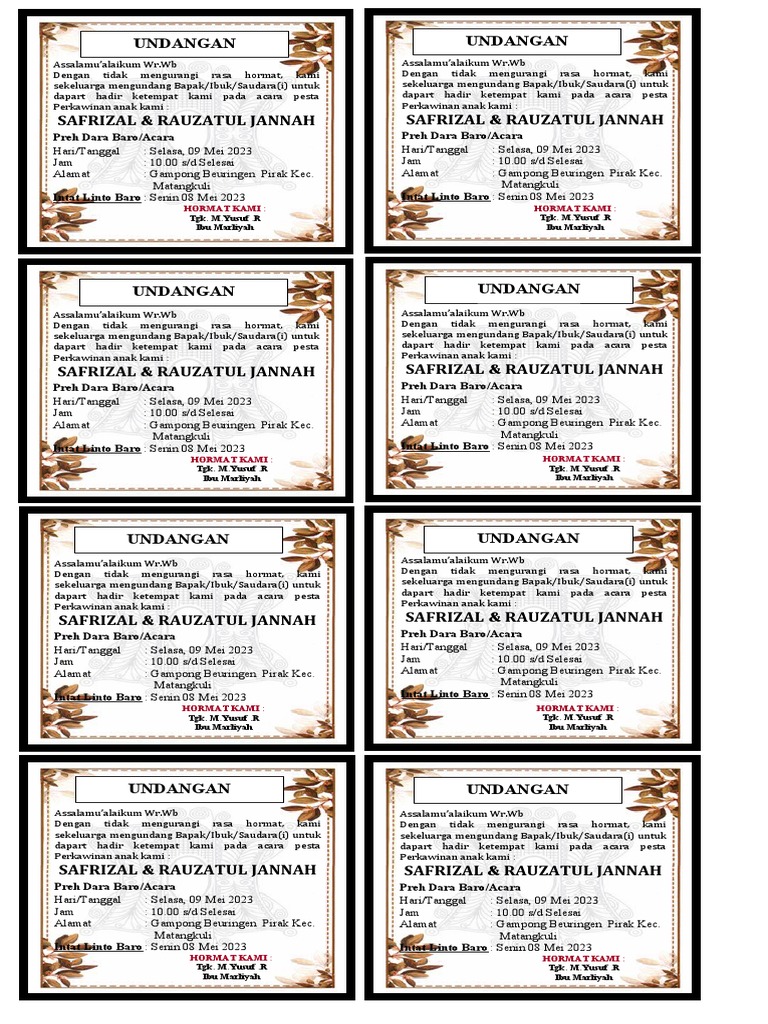 undangan hana duk pakat | PDF
