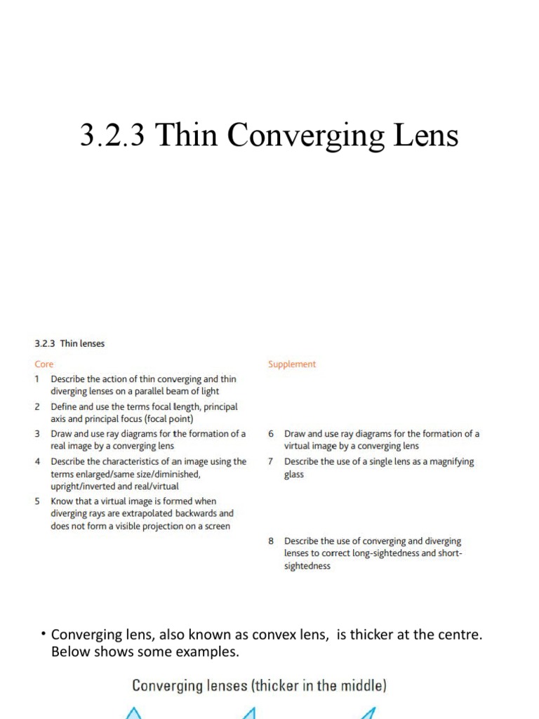 Thin Converging Lens | PDF | Equipment | Natural Philosophy