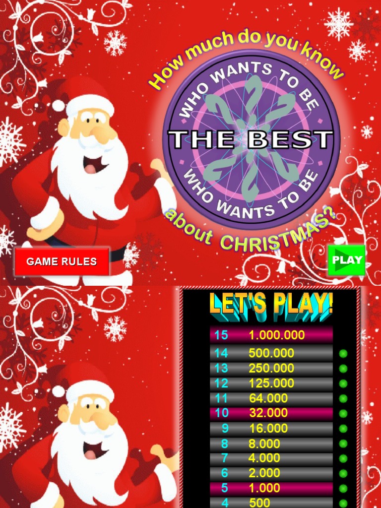 Christmas Game - Who Wanna Be Millionaire | PDF | Santa Claus | Christmas