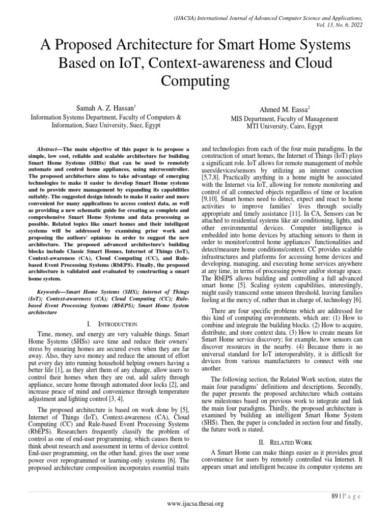 A Proposed Architecture For Smart Home Systems Based On Iot, Context ... A Proposed Architecture For Smart Home Systems Based On Iot, Context ...