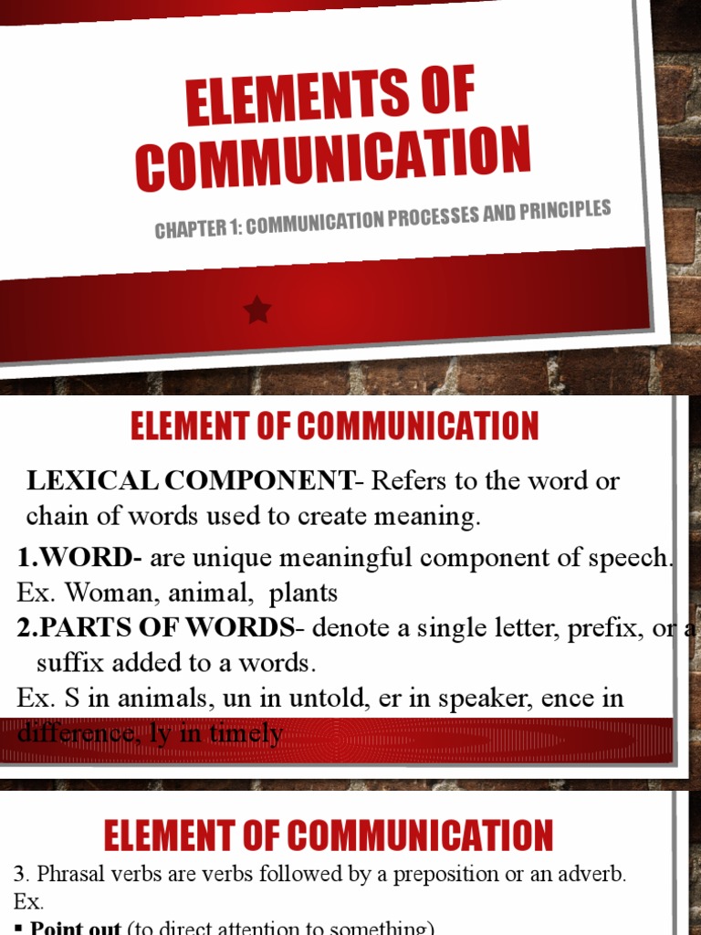Key Elements of Communication | PDF | Word | Semantic Units