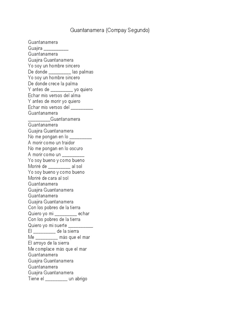 Guantanamera (Canción) | PDF