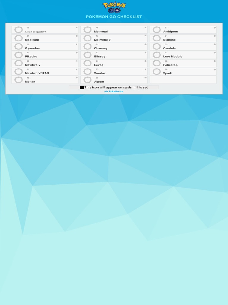 POGO Pokemon Go Checklist | PDF